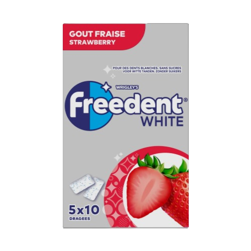 FREEDENT White Multipack Goût fraise 5x10 dragées